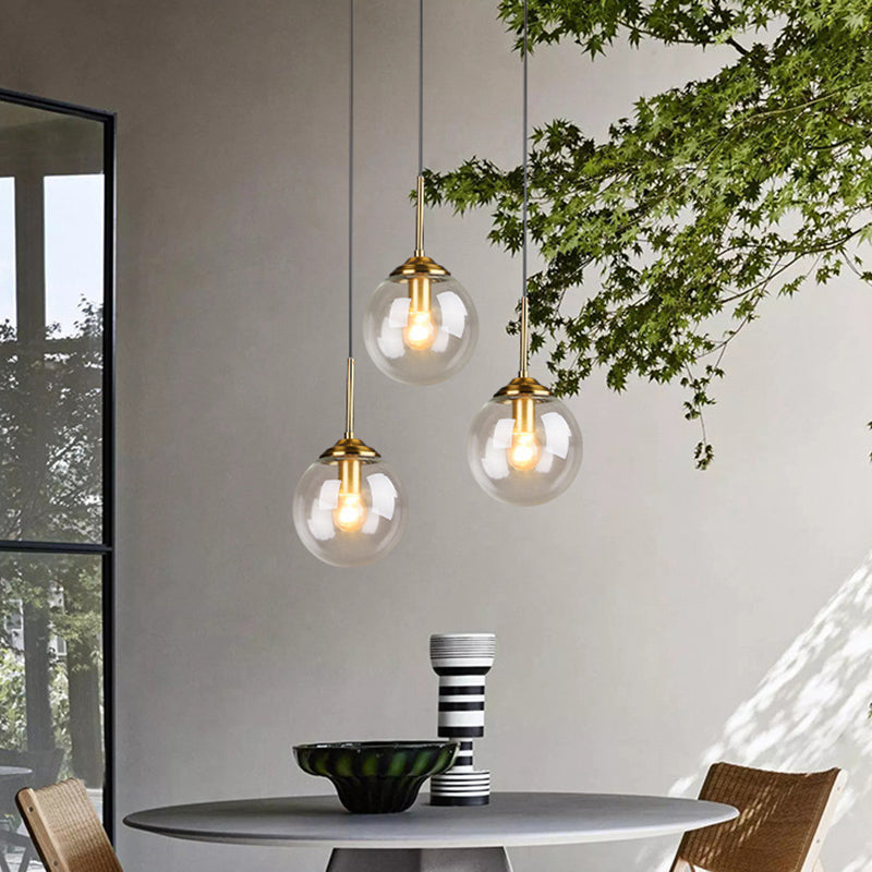 Minimalist Glass Sphere Pendant Light Fixture for Modern Indoor Ceiling ...