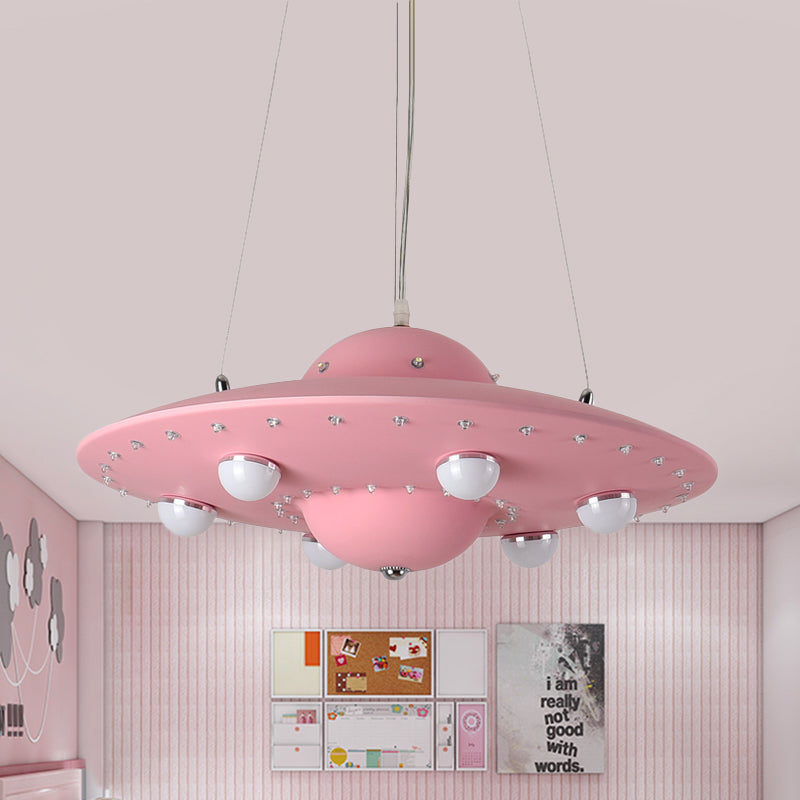 Nordic Flying Saucer LED Chandelier for Child's Bedroom - Metallic ...