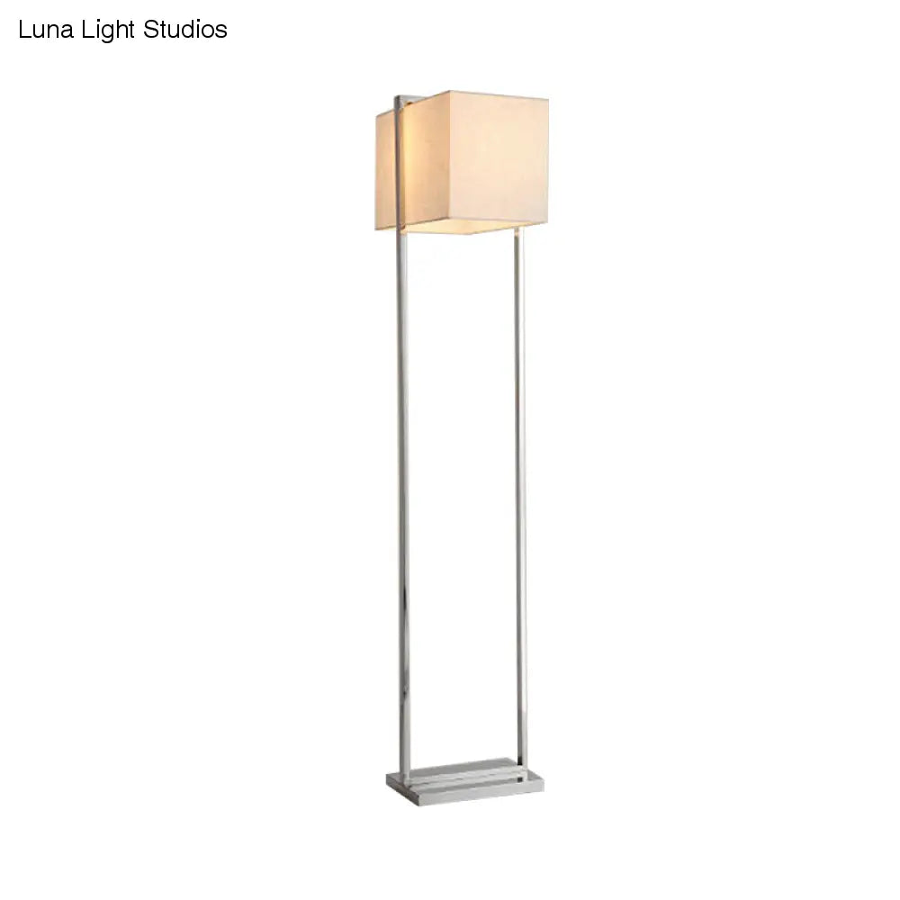 Modern Rectangular Floor Lamp in Beige with Metal Base - Perfect for ...