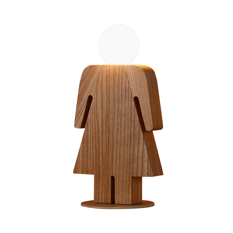 Modern Plug-In Desk Lamp: People Study Room Desk Light Wood - Beige