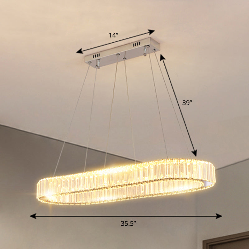 Sleek LED Suspension Lamp with Optical K9 Crystal - Perfect for ...