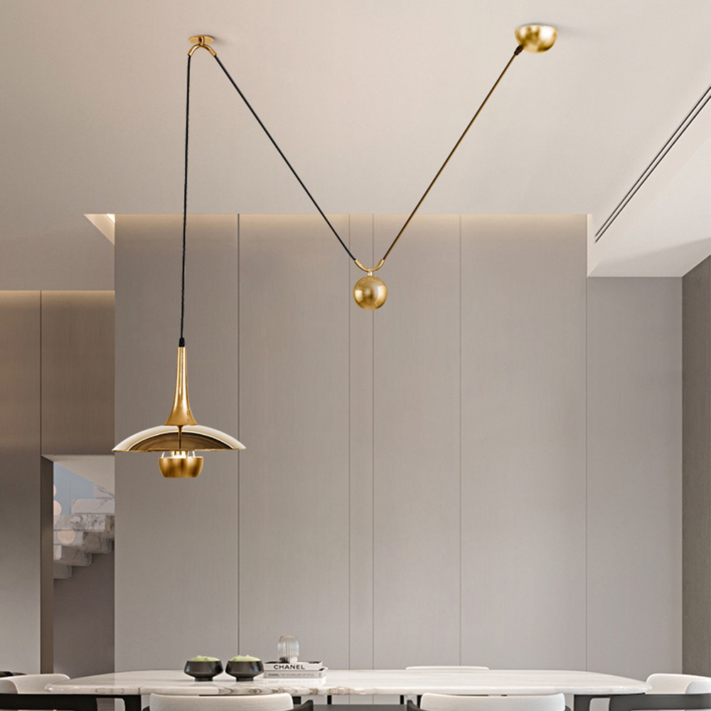 Modern Bauhaus UFO Shape Adjustable Lifting Pendant Light